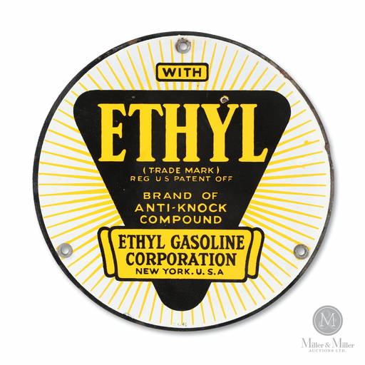 Ethyl Anti Knock Compound Porcelain Gas Pump Sign