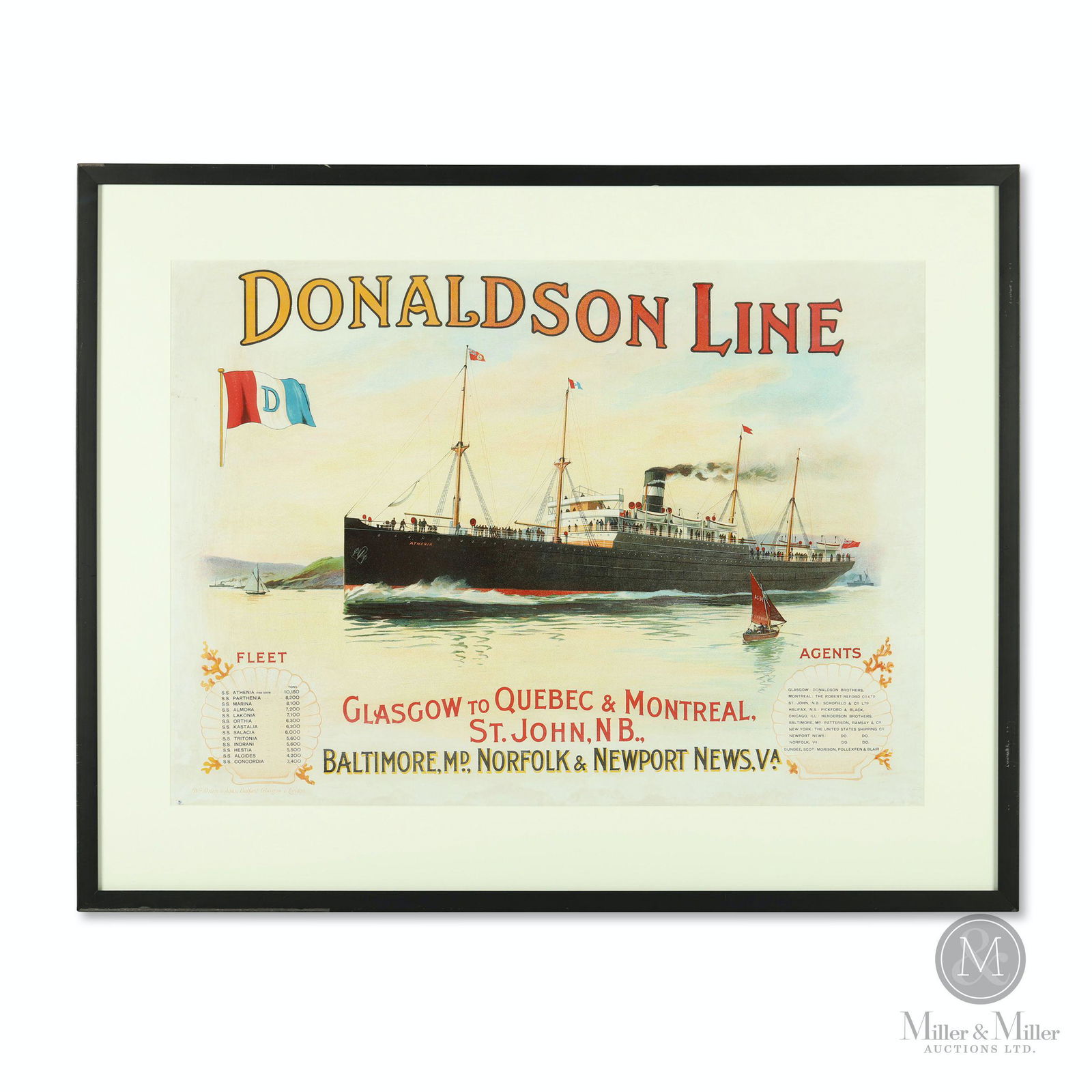 Donaldson Line "athenia" Ship Poster