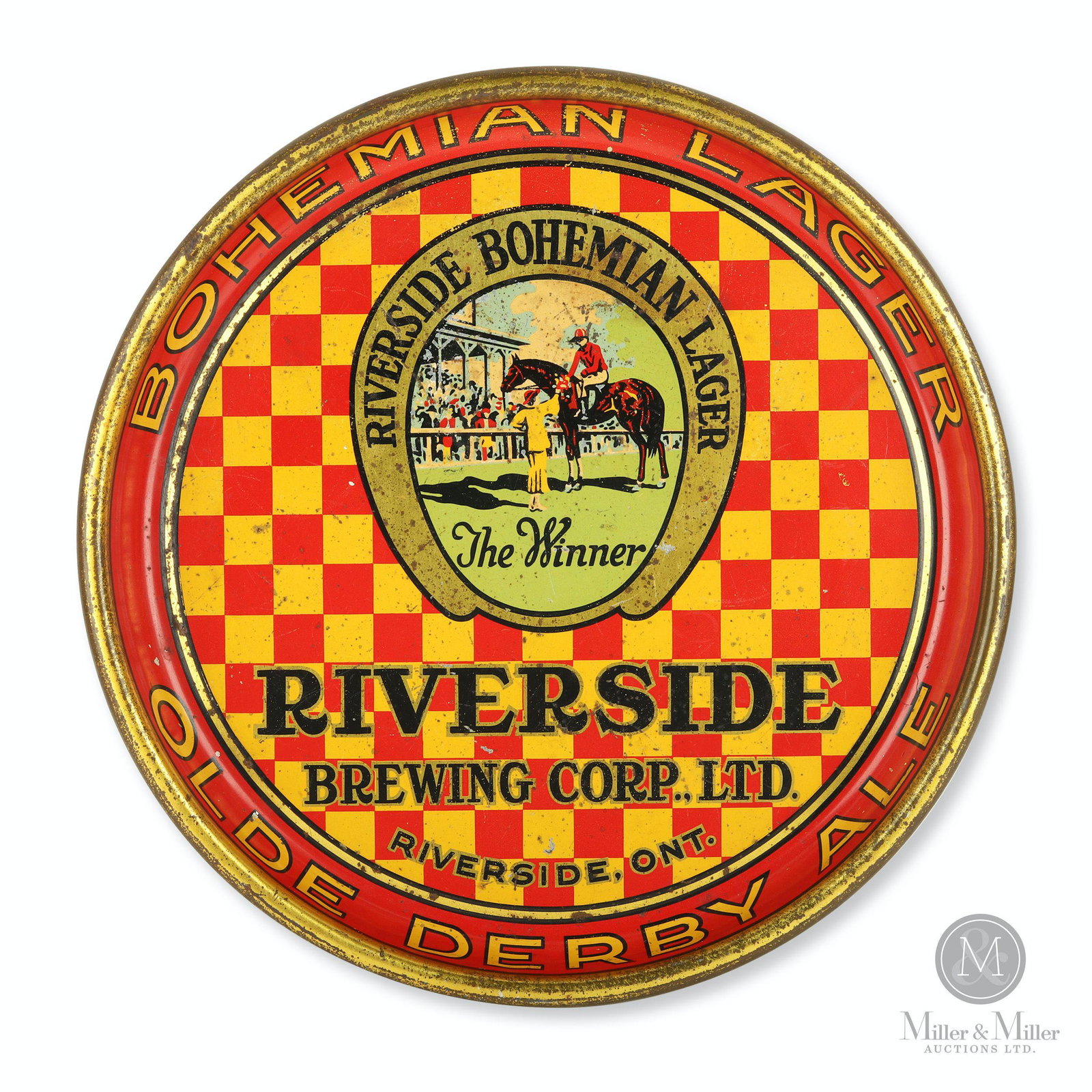 Riverside Lager Tin Litho Beer Tray