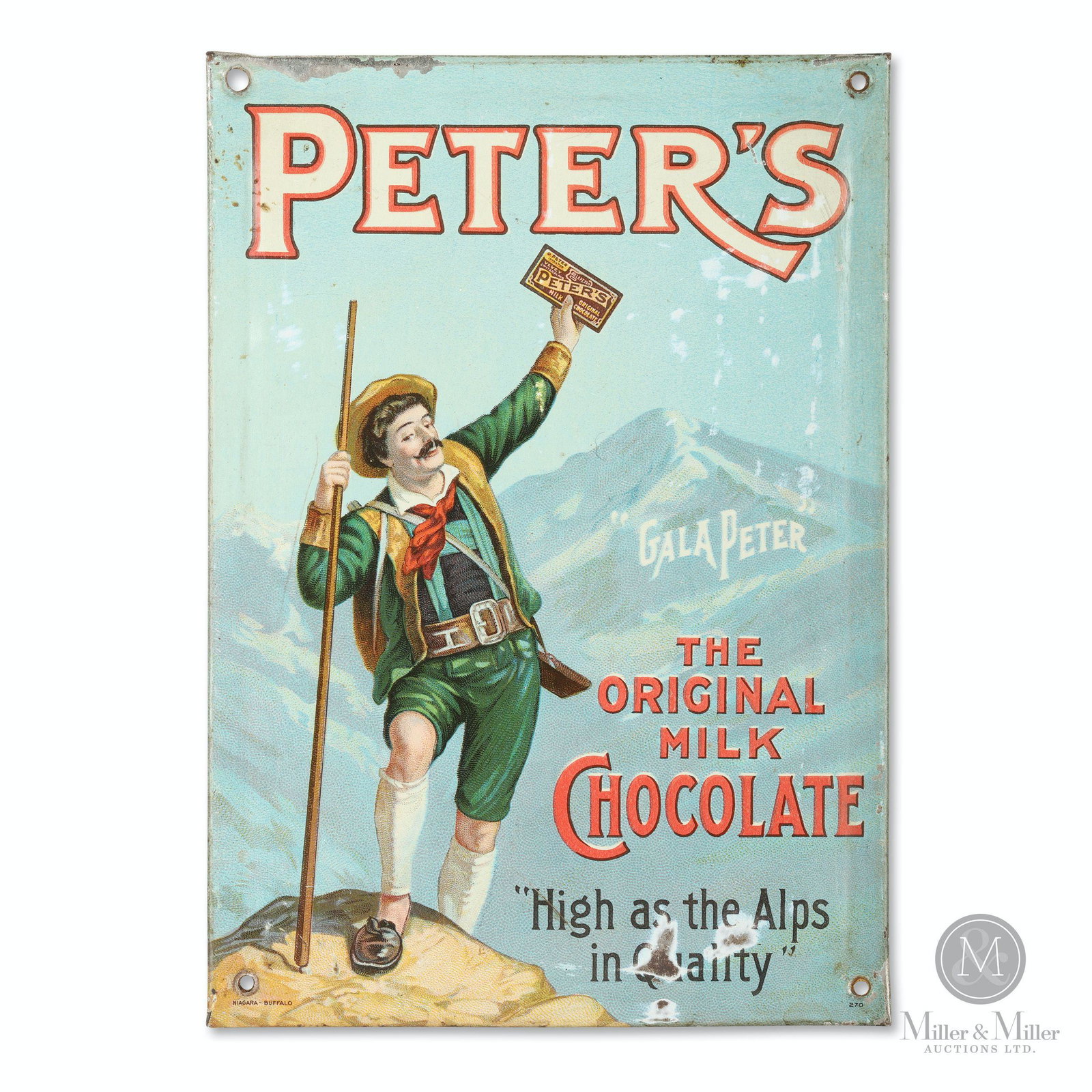 Peter's Milk Chocolate Tin Litho Sign