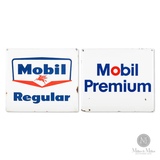 Mobil Premium & Regular Gasoline Pump Signs