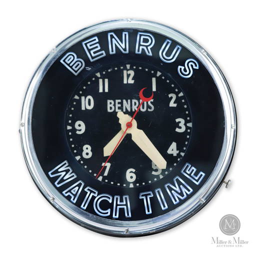 Benrus Watches Neon Wall Clock - Dec 04, 2021 | Miller & Miller ...