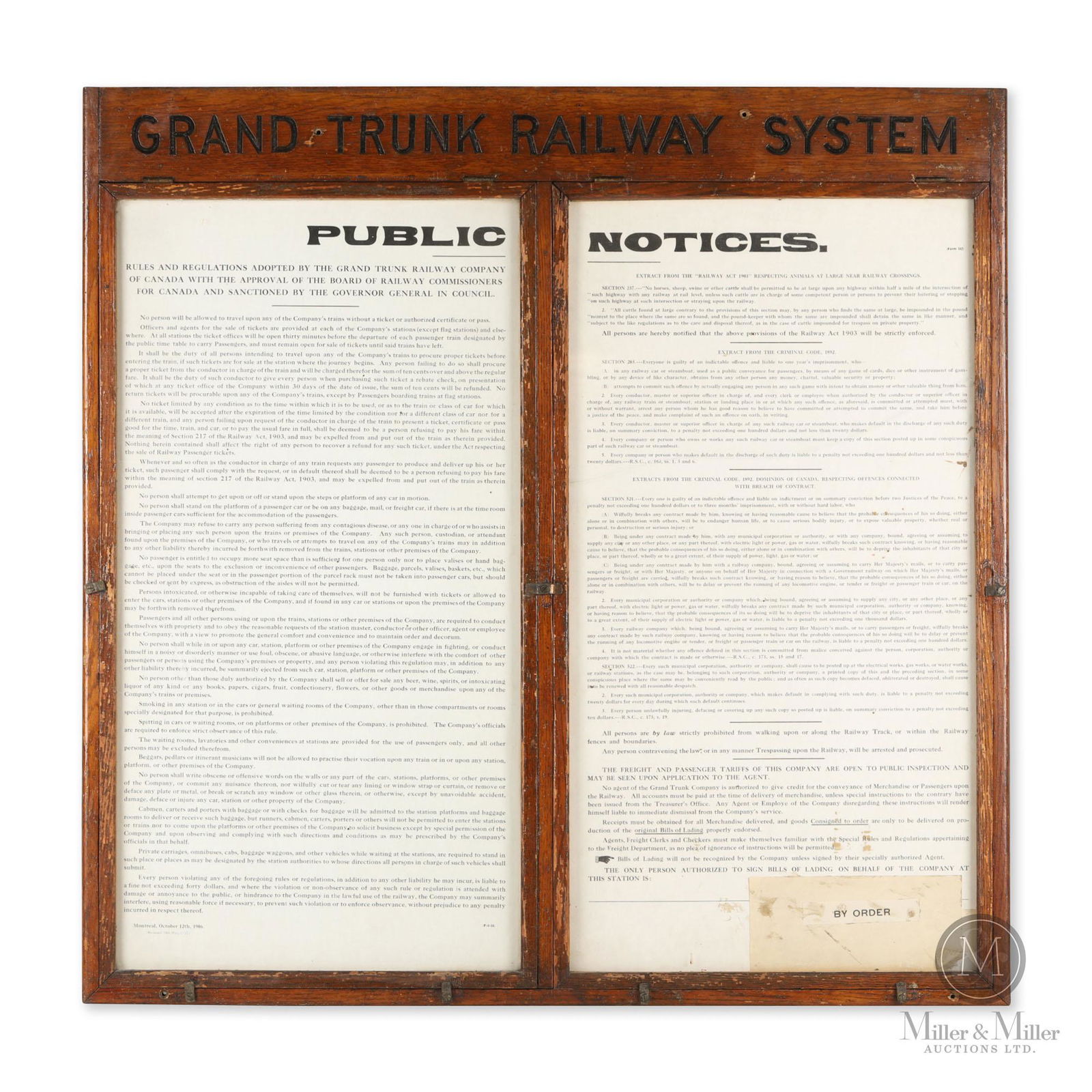 Parkhill, Ontario Gtr Station Notice Board