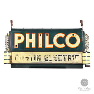 Philco Radio Television Porcelain Neon Sign.