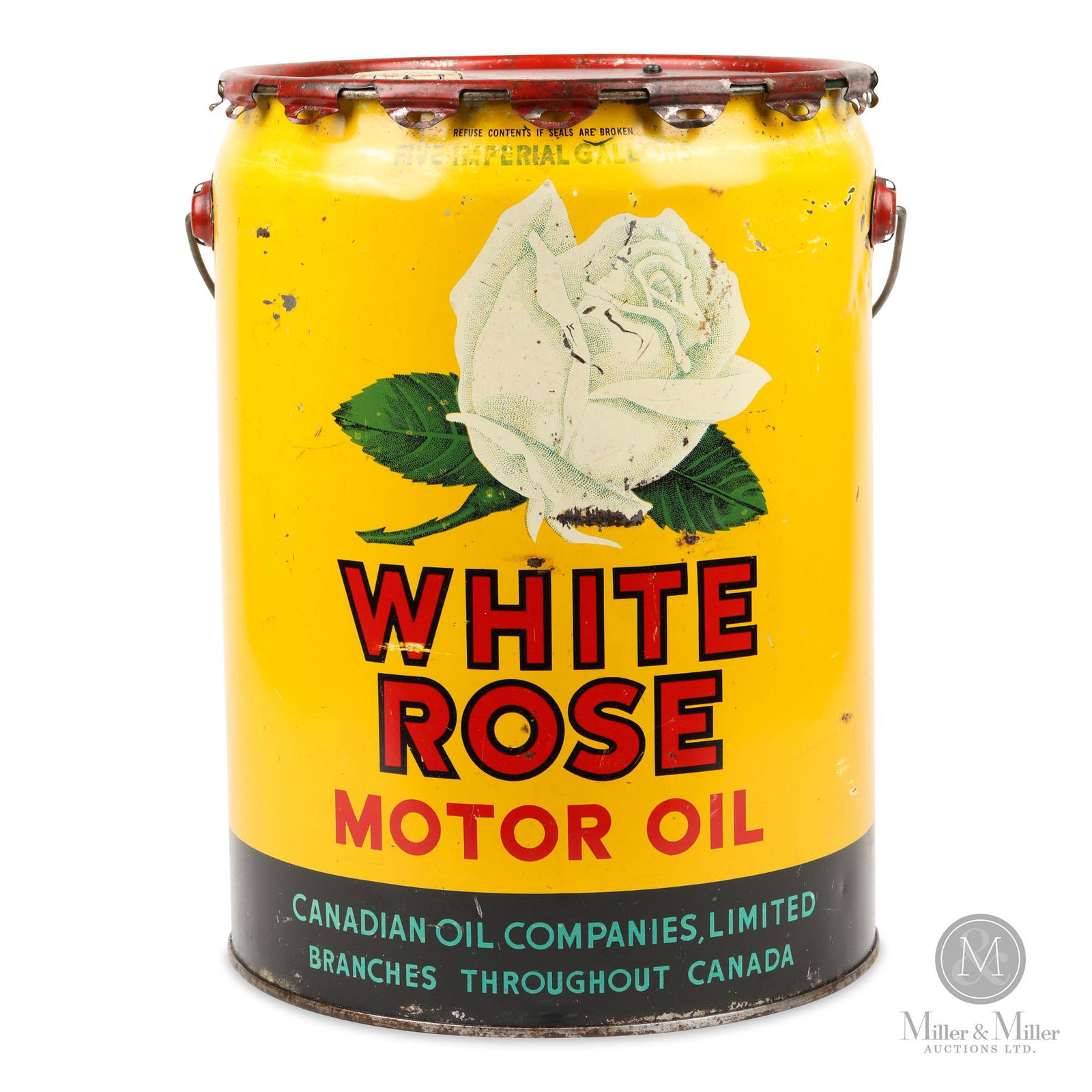 White Rose Motor Oil 5 Gallon Tin