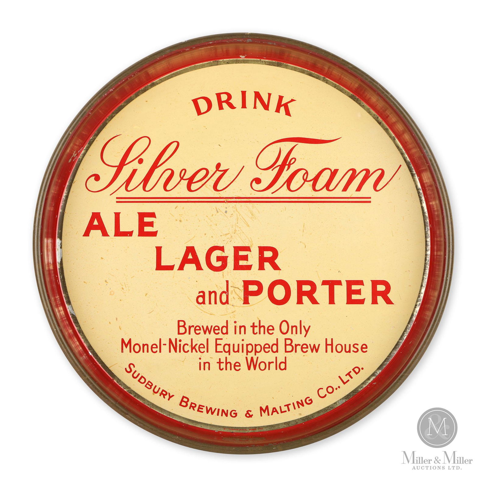 Sudbury Brewing Silver Foam Beer Tray
