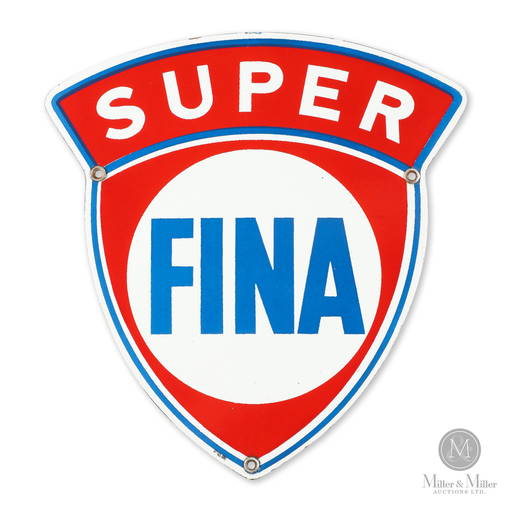 Fina Super Gasoline Pump Sign