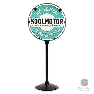 Cities Service Koolmotor Porcelain Kite Curb Sign