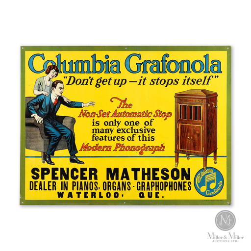 Columbia Grafonola Phonograph Sign (#0083) on Jan 21, 2023 | Miller ...