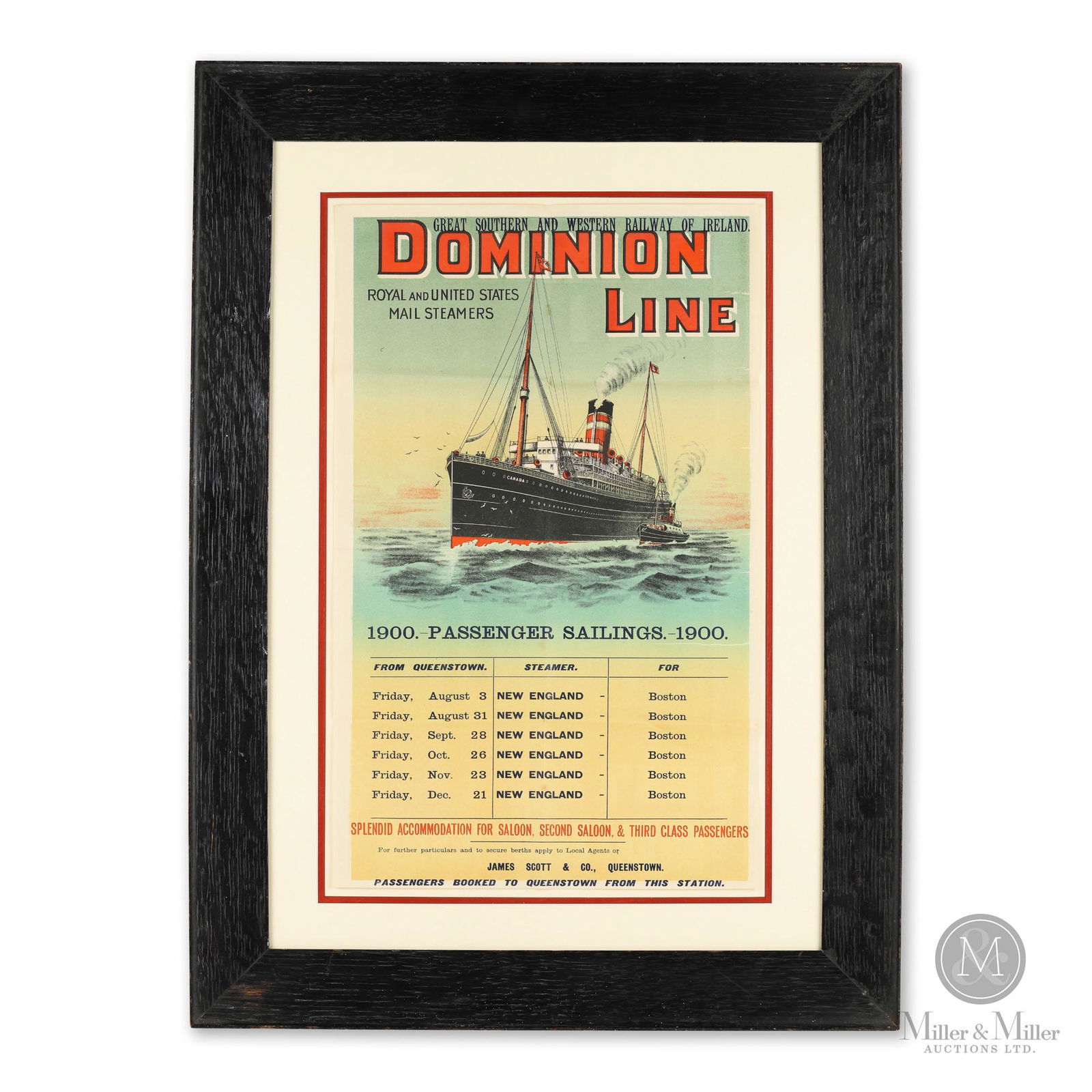 Great Southern & Western Railway Dominion Line Steamship Poster (#0101 ...