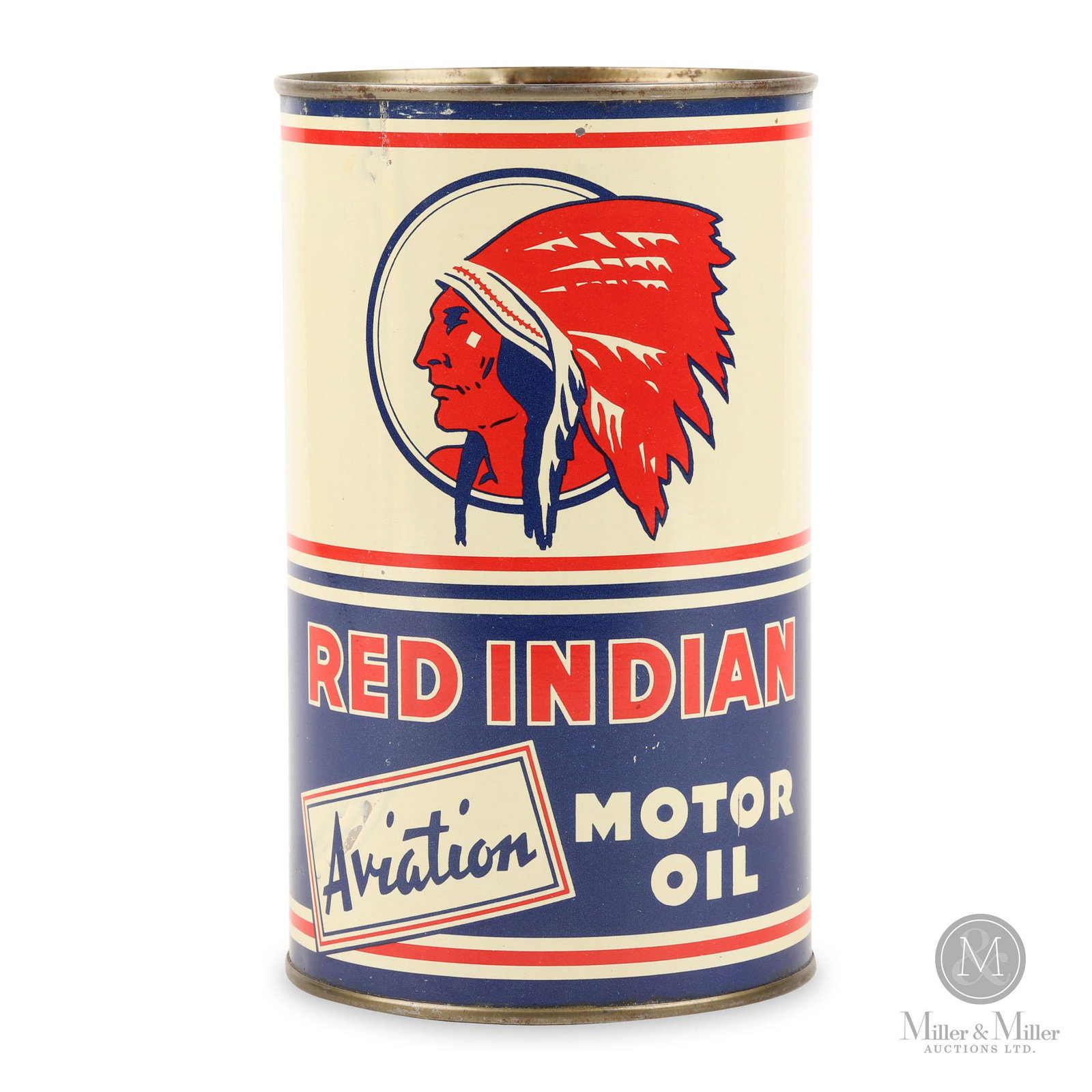 Red Indian Aviation Motor Oil Quart Tin