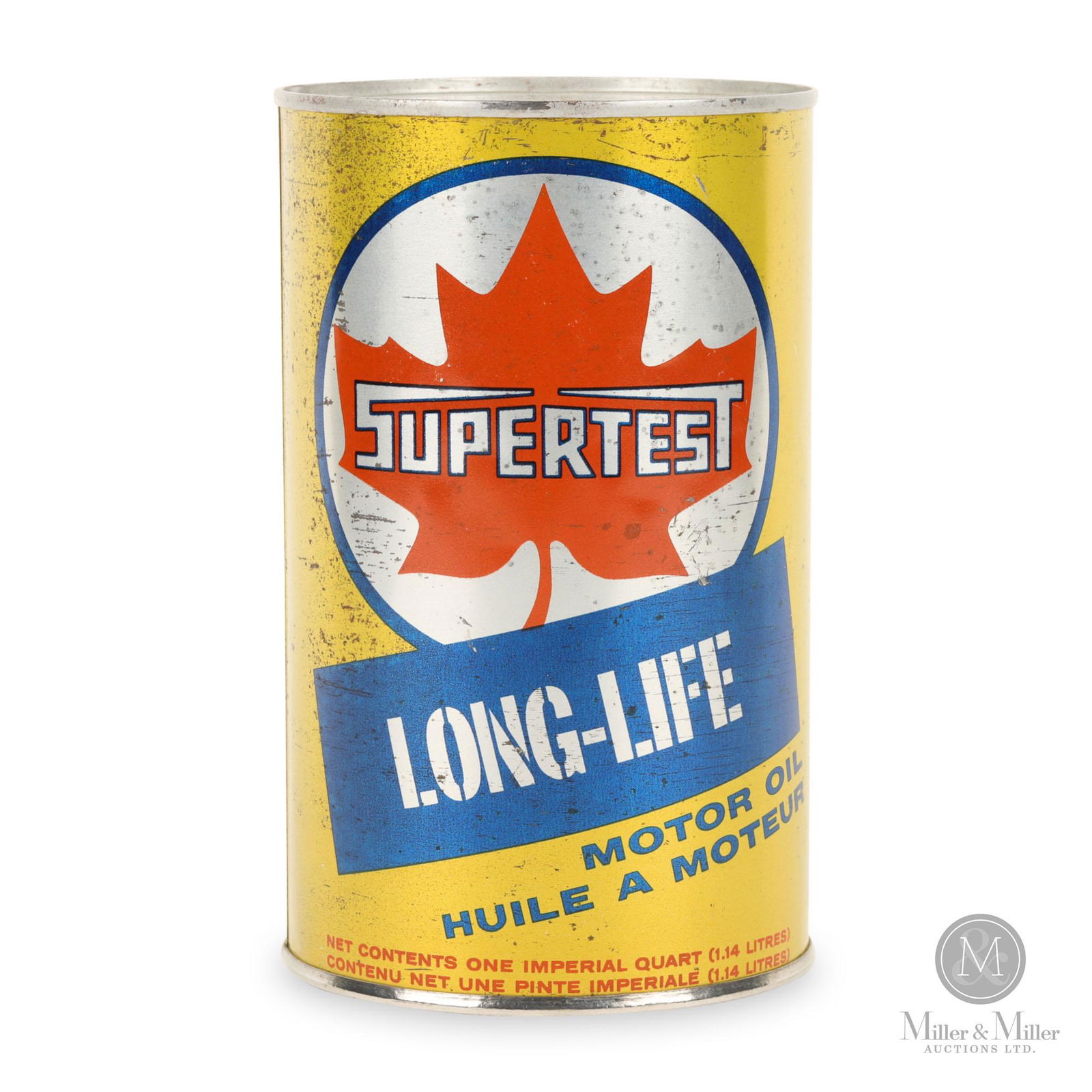 Supertest Long-Life Motor Oil Quart Tin - Mar 11, 2023 | Miller ...