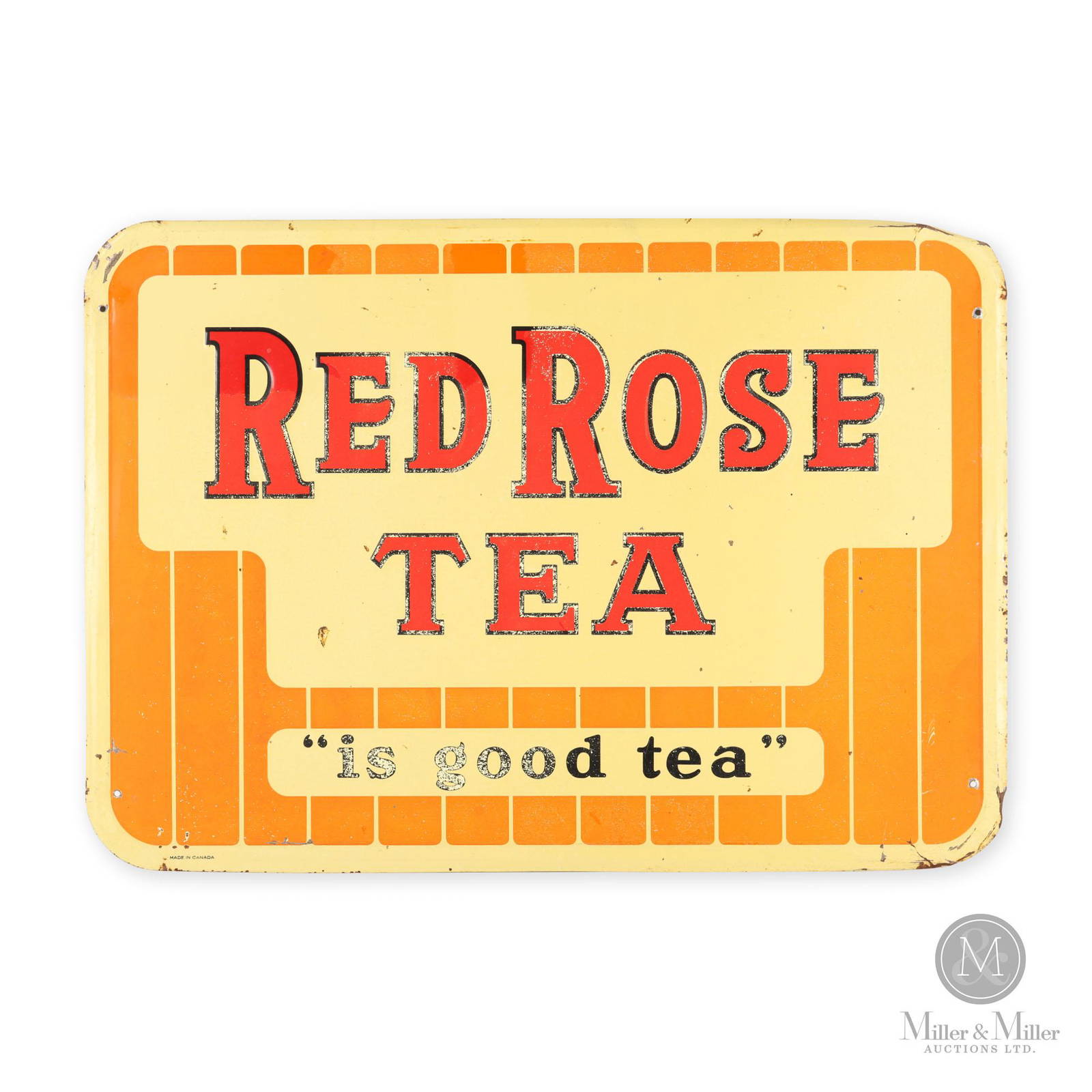 Red Rose Tea Sign Auction
