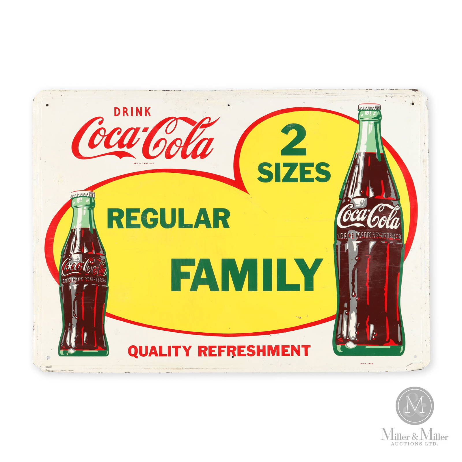 Coca-cola "family Size Bottle" Sign Auction