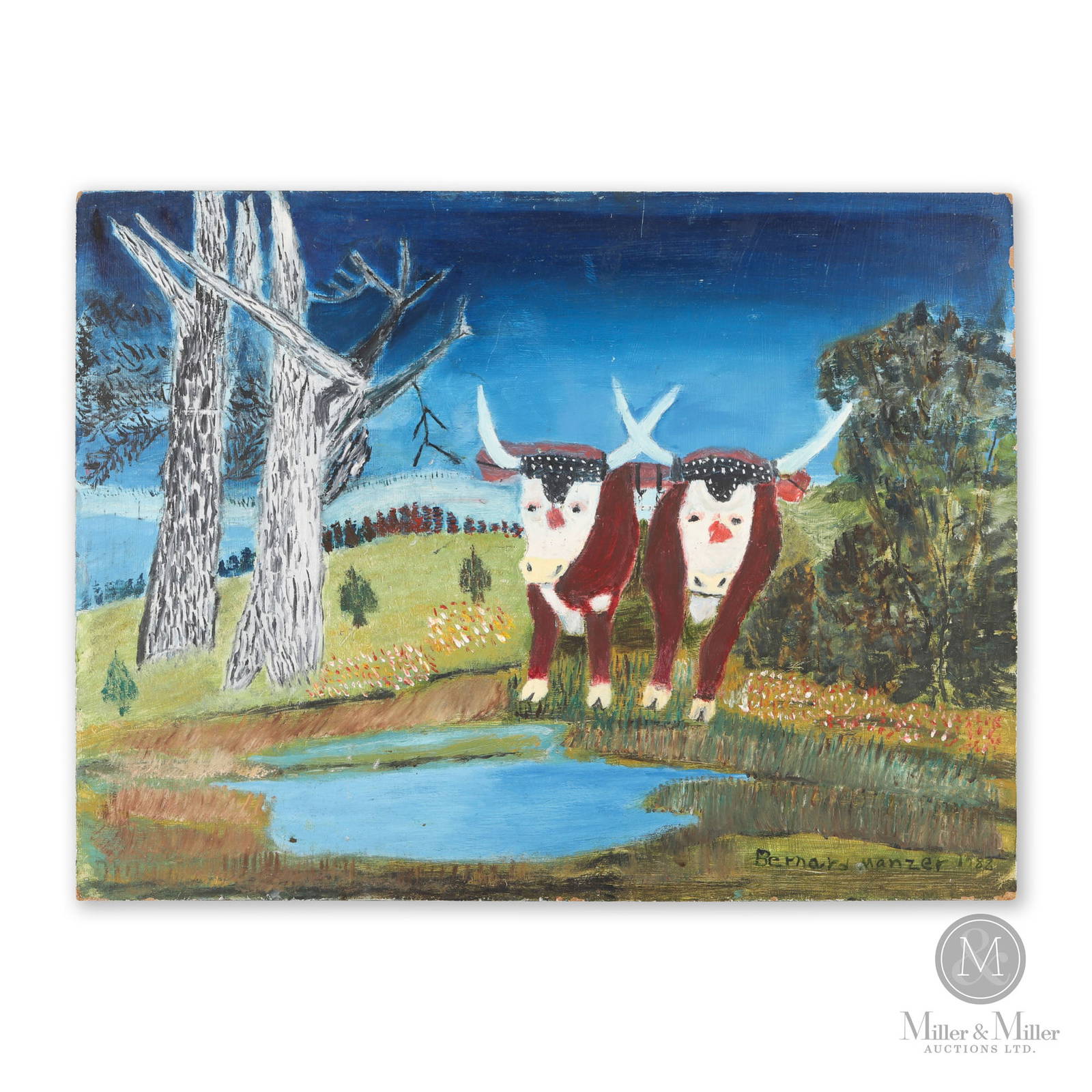 Oxen Team By Bernard Manzer - Oct 14, 2023 | Miller & Miller Auctions ...