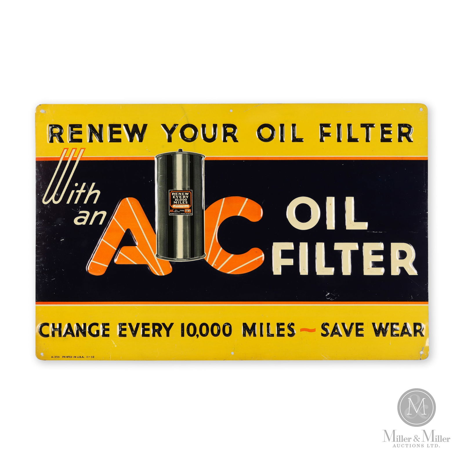 Ac Oil Filters 1932 Sign