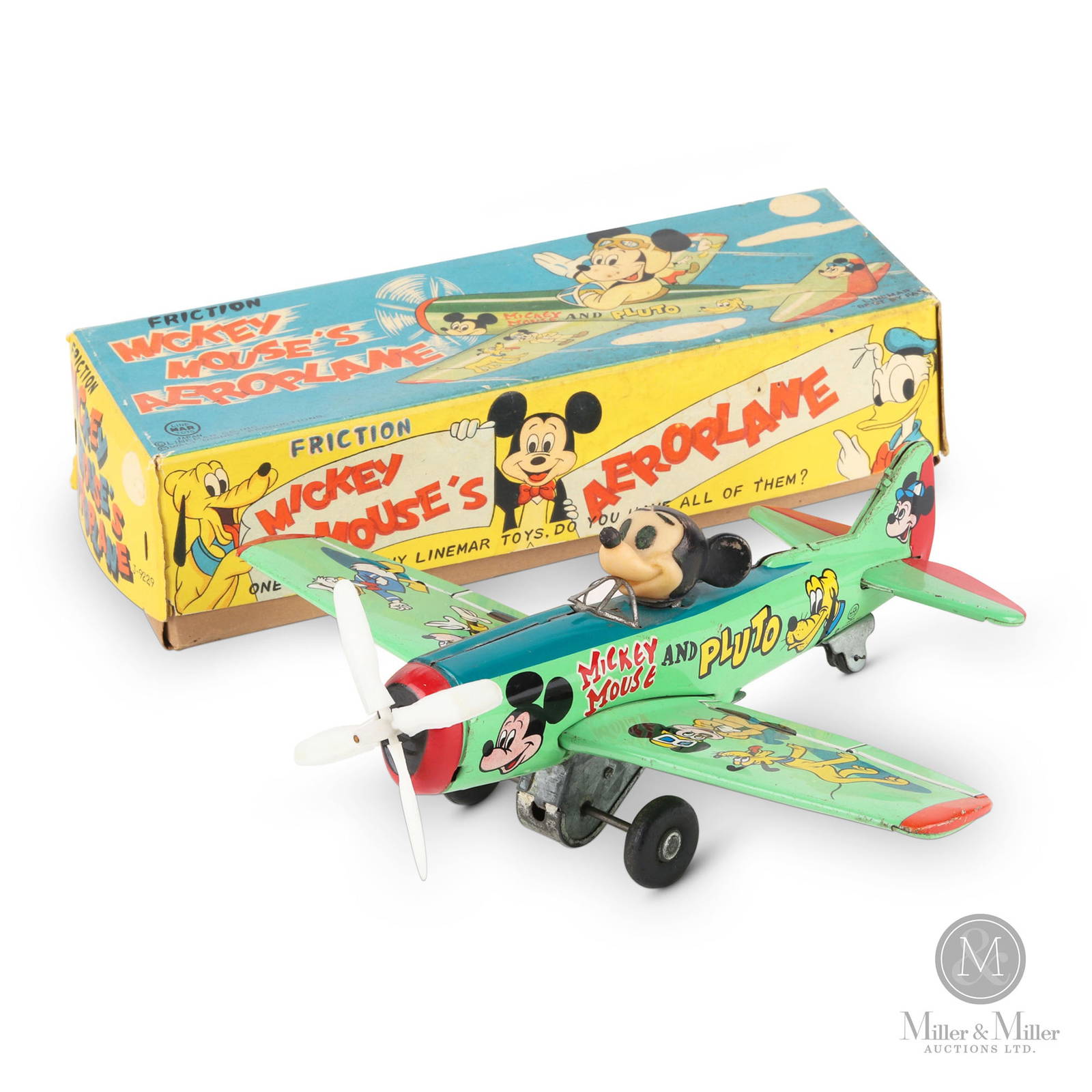 Linemar "mickey Mouse Aeroplane" With Mickey Head Auction