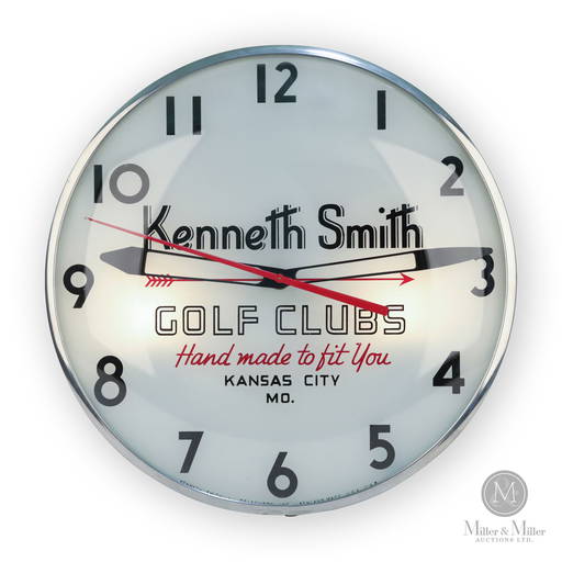 Kenneth Smith Golf Clubs Lighted Clock