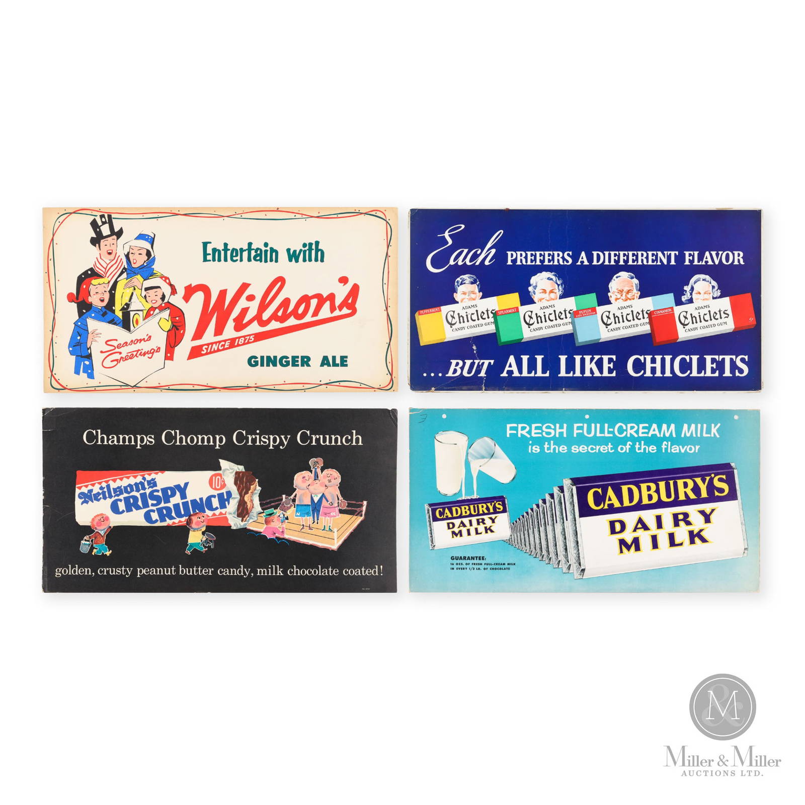 Assorted Confectionery Trolley Signs Auction