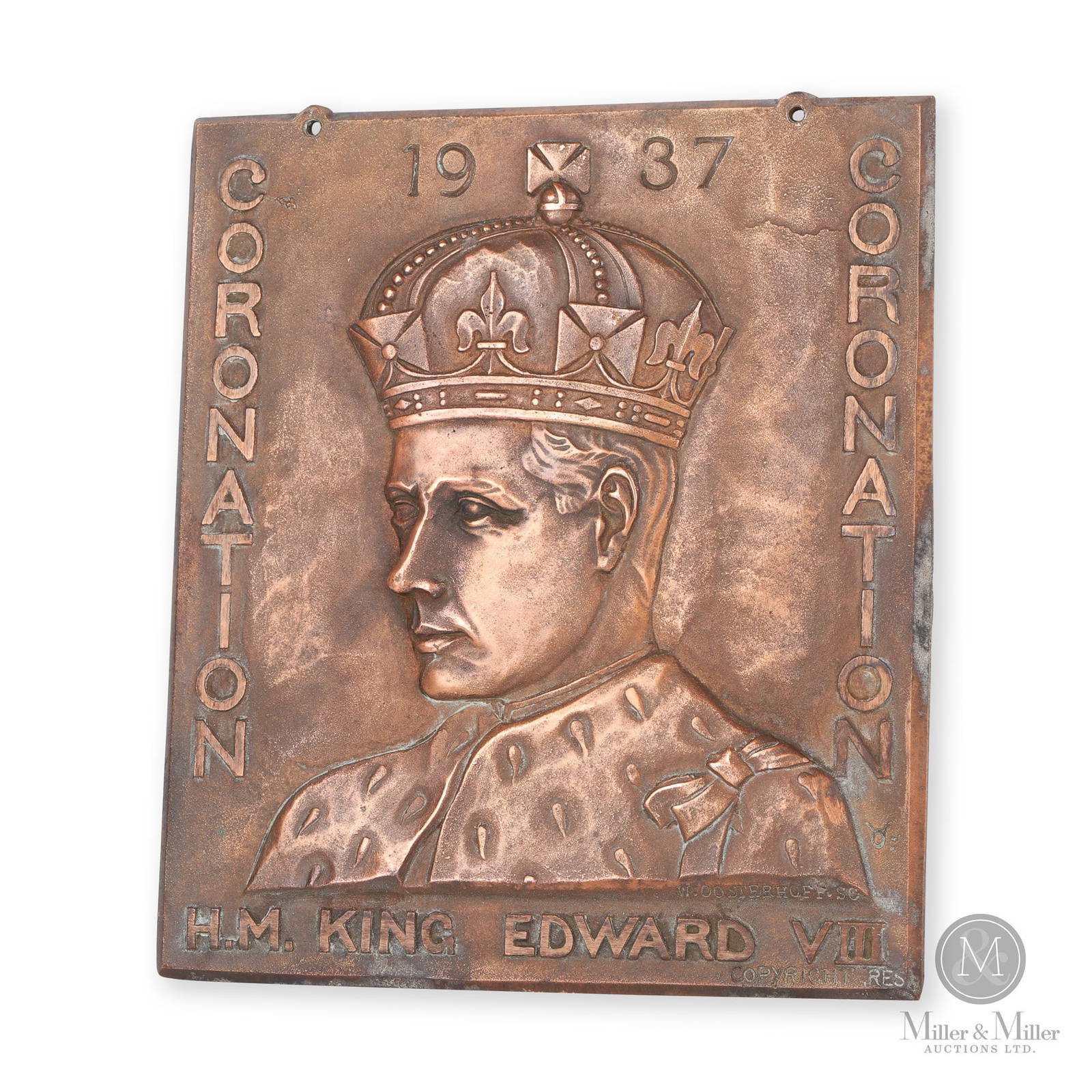 King Edward Viii 1937 "never Coronated" Plaque Auction