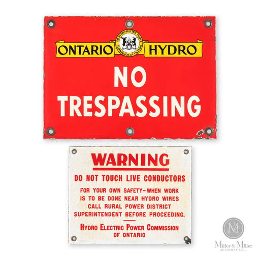 Ontario Hydro Warning & Trespassing Signs