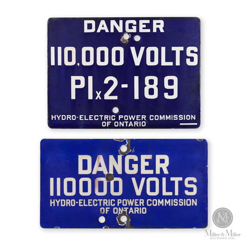Ontario Hydro Electric Power Commission Danger Signs