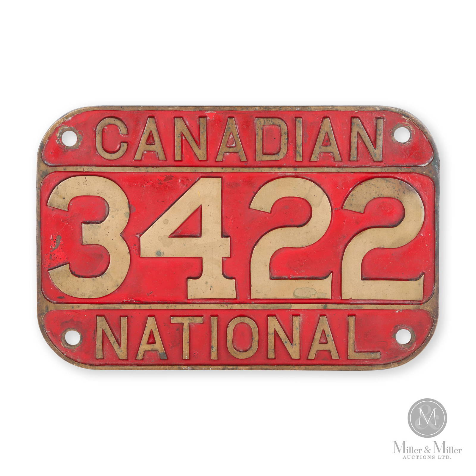 Canadian National Locomotive Number Plate 3422 Auction