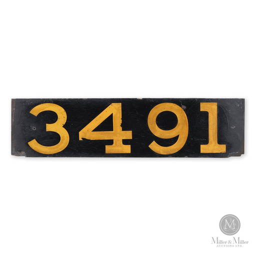 Grand Trunk Railway Tender Number Plate 3491