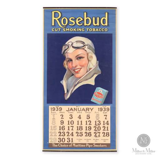 Rosebud Tobacco 1939 Calendar
