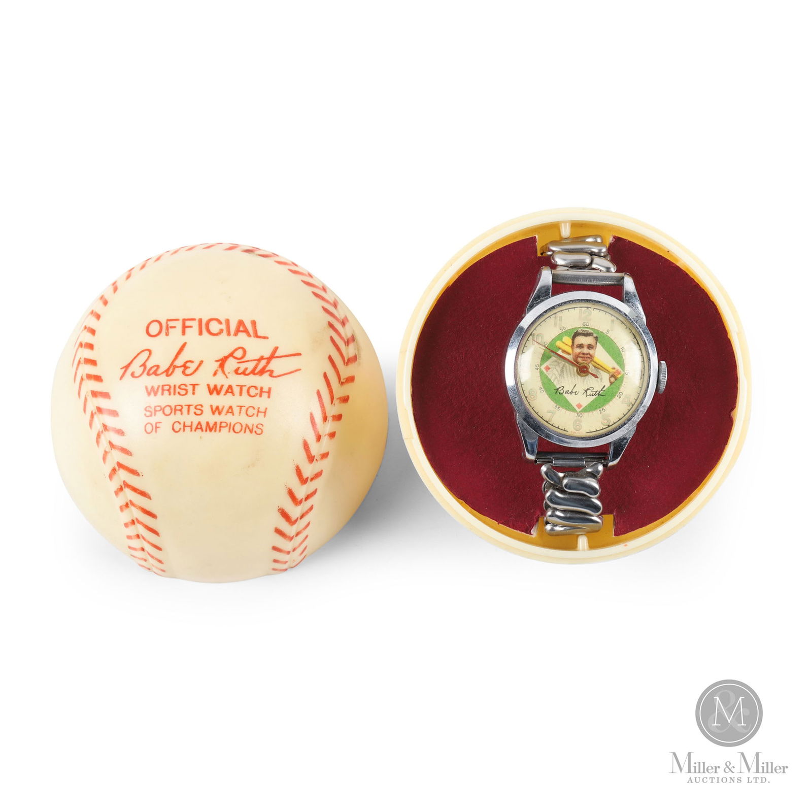 Exacta Babe Ruth Wristwatch With Case Auction