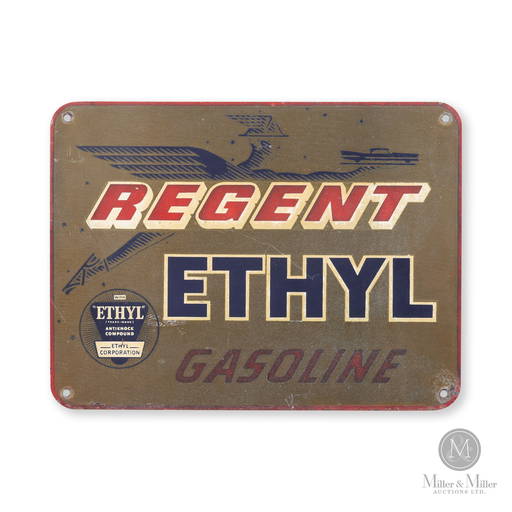 Regent Ethyl Gasoline Pump Sign