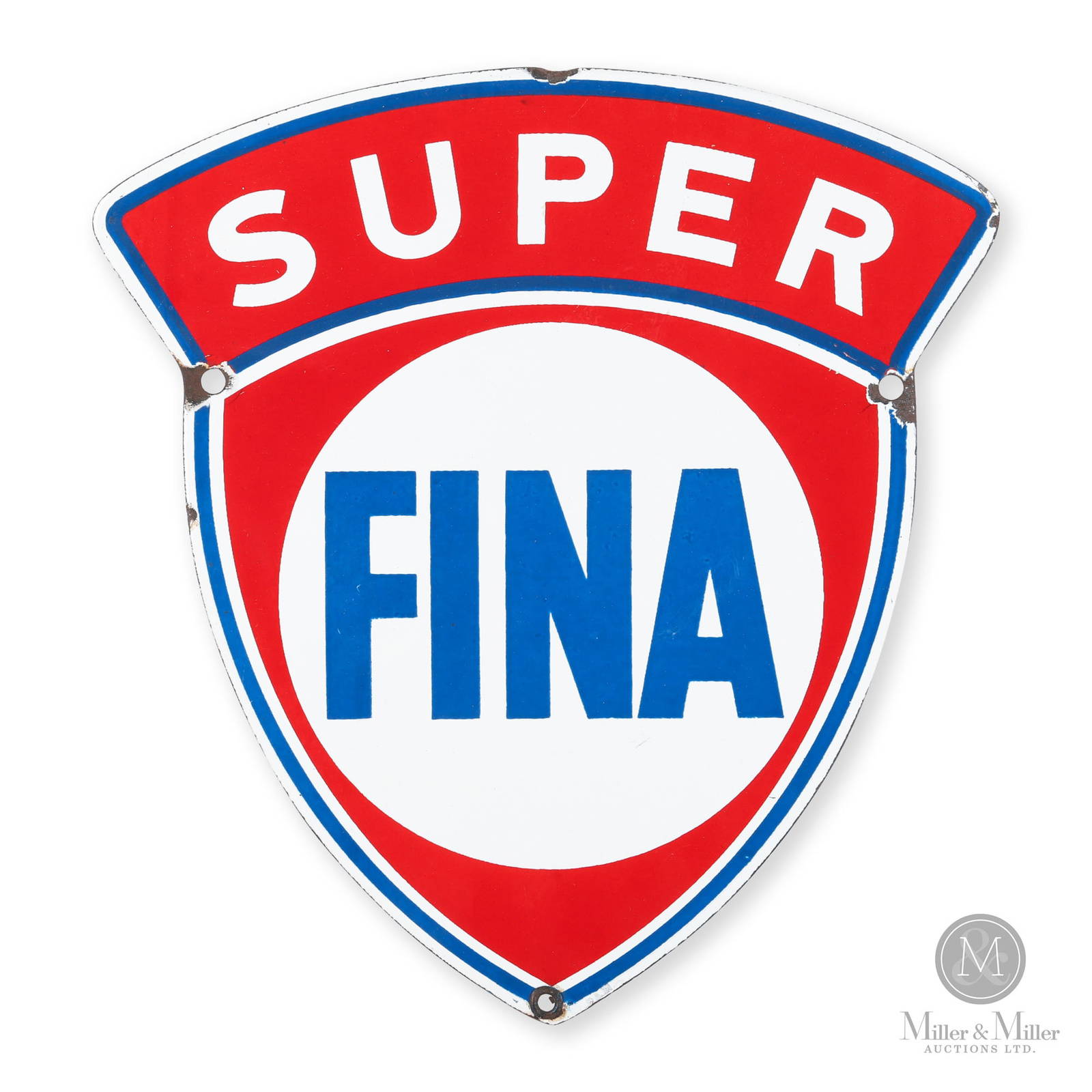 Fina Super Gasoline Pump Sign Auction