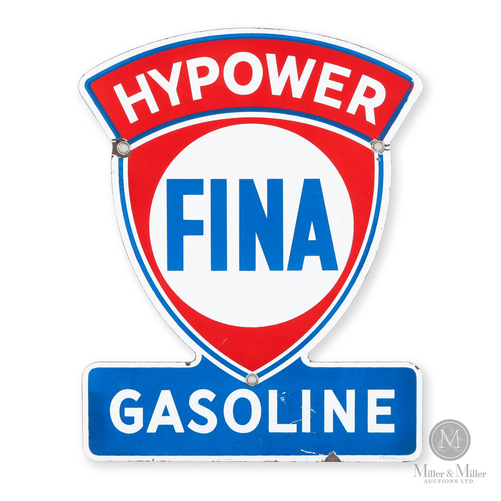 Fina Hypower Gasoline Pump Sign Auction