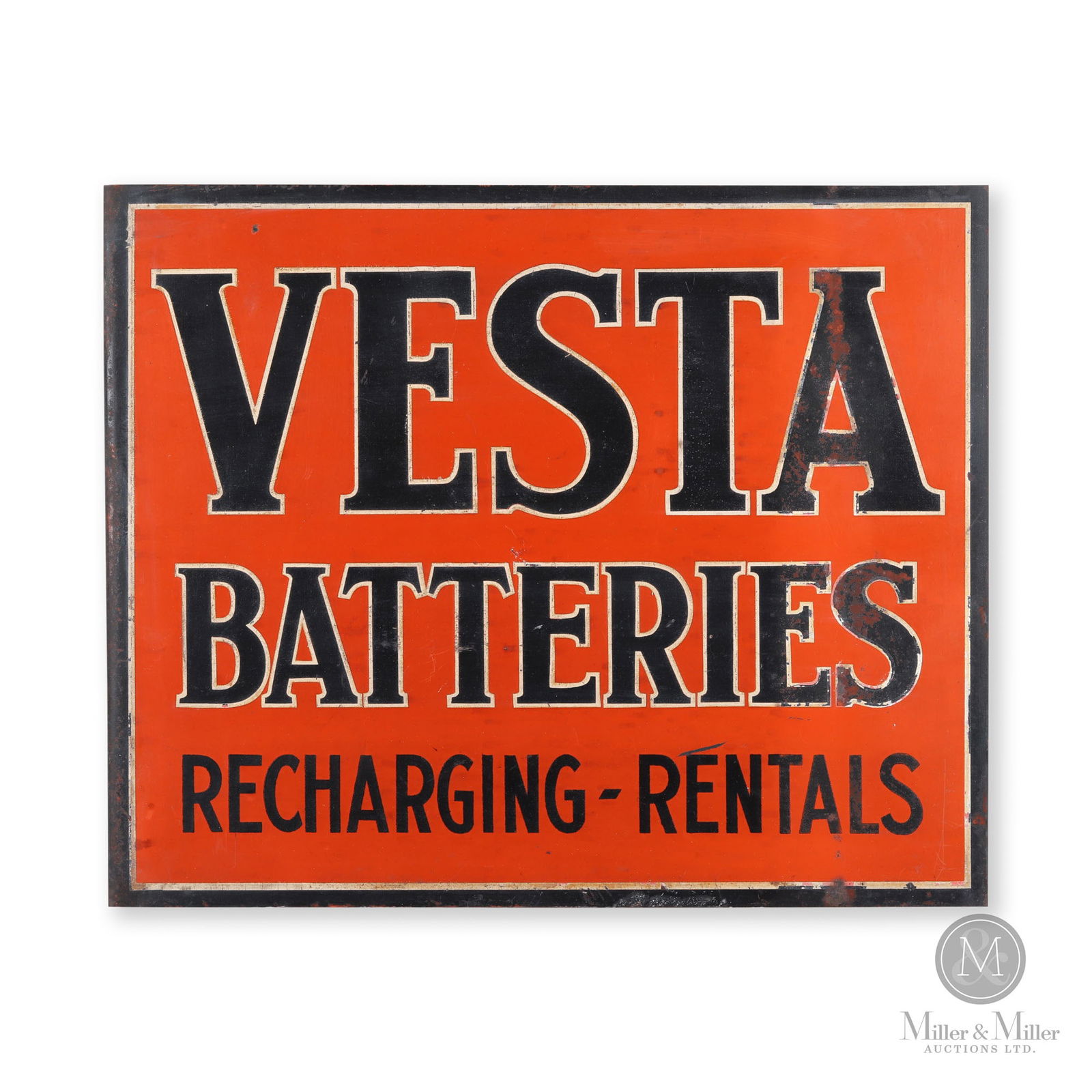 Vesta Batteries Flange Sign Auction