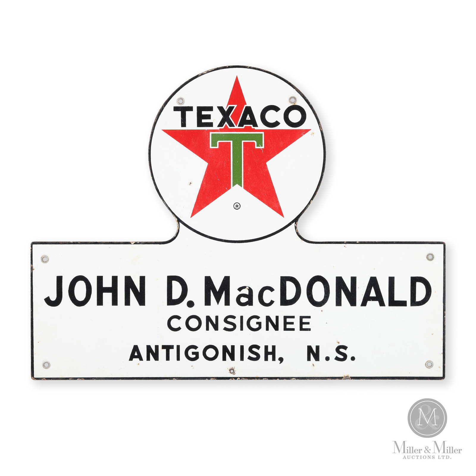 Texaco "keyhole" Nova Scotia Distributor Sign Auction