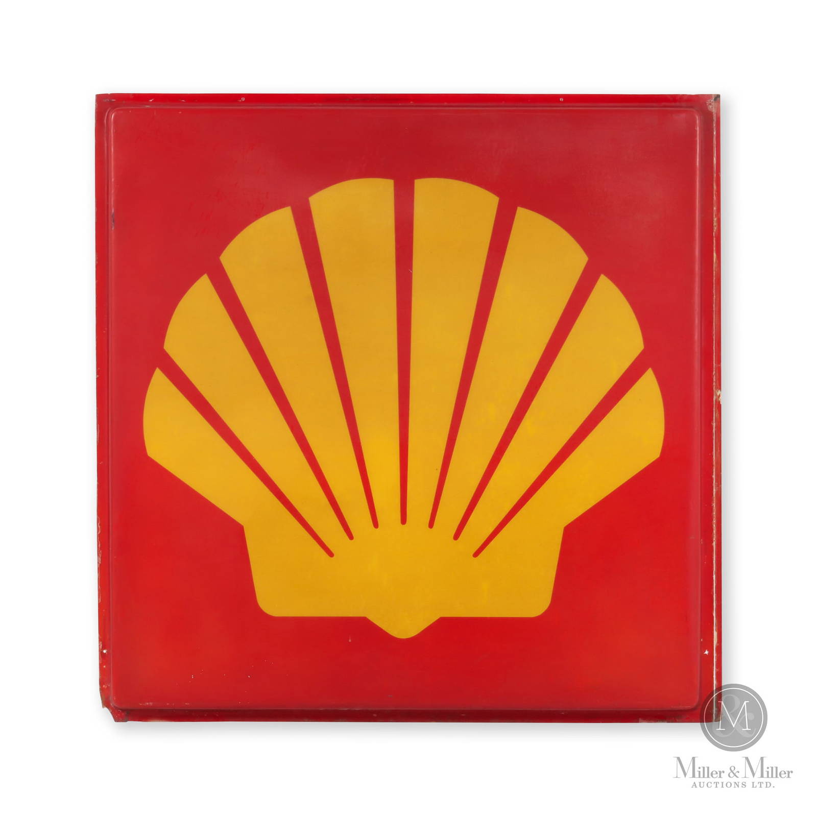 Shell Clamshell Lighted Service Station Sign Auction
