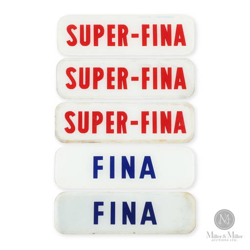 Fina Gasoline Pump Ad Glass