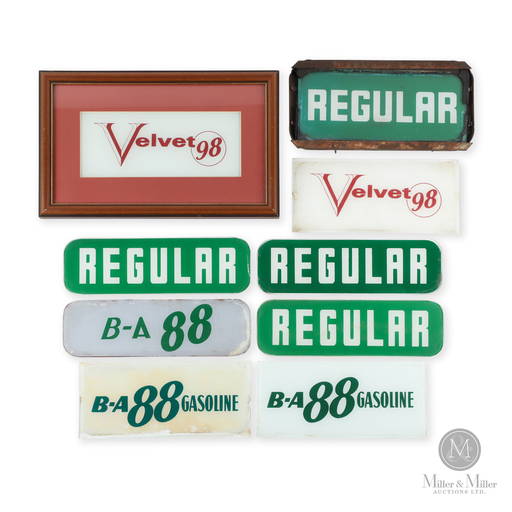 Ba Gasoline Pump Ad Glass