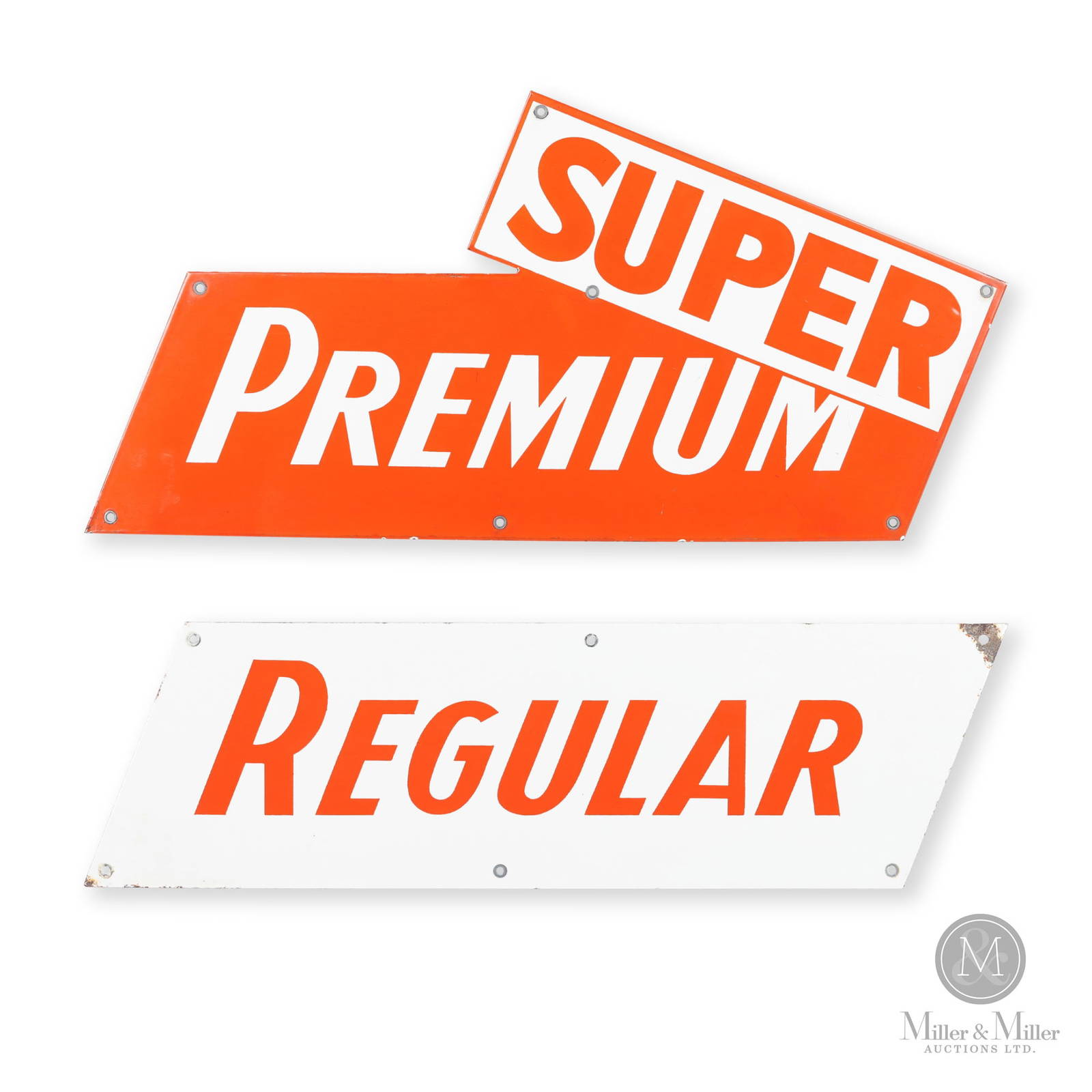 Supertest "regular" & "super Premium" Gasoline Pump Signs Auction