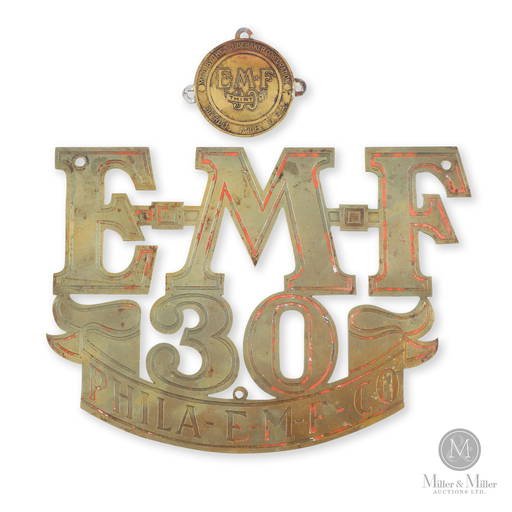 Studebaker Emf "thirty" Brass Era Emblem & Badge