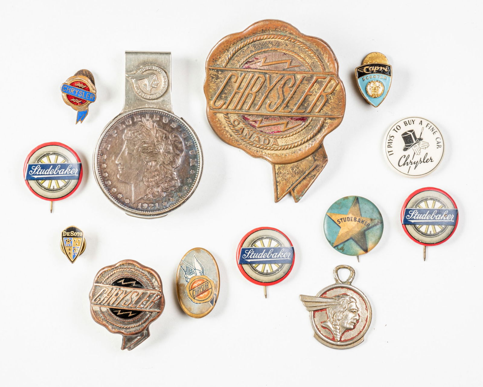 Chrysler, Pontiac & Studebaker Automobile Pins & Badges Auction