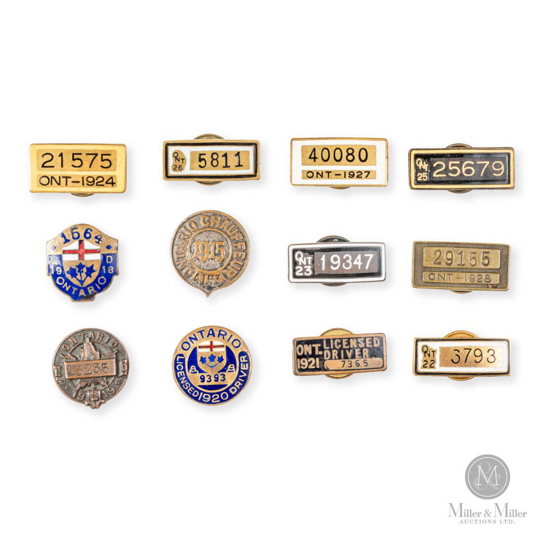 Early Ontario Driver's License Badges Auction
