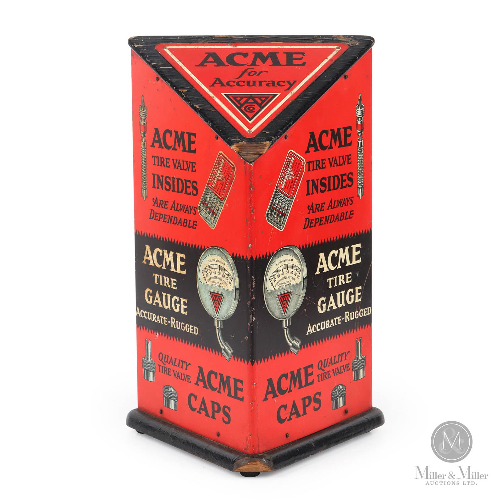 Acme Tire Valve Automobile Display Cabinet Auction