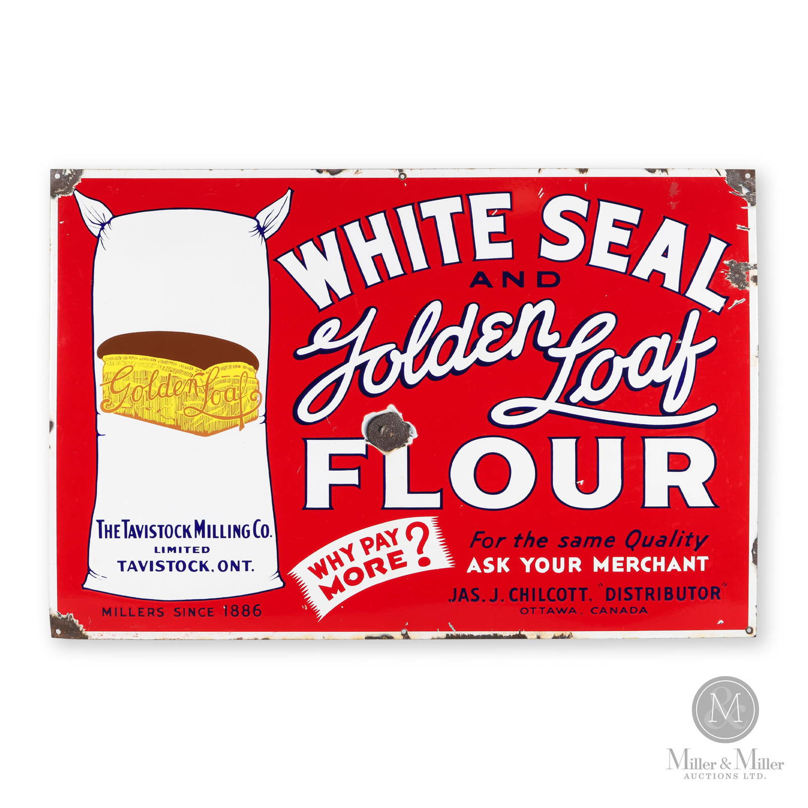 White Seal & Golden Loaf Flour Sign Auction