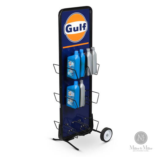 Gulf Motor Oil Display Rack & Quarts
