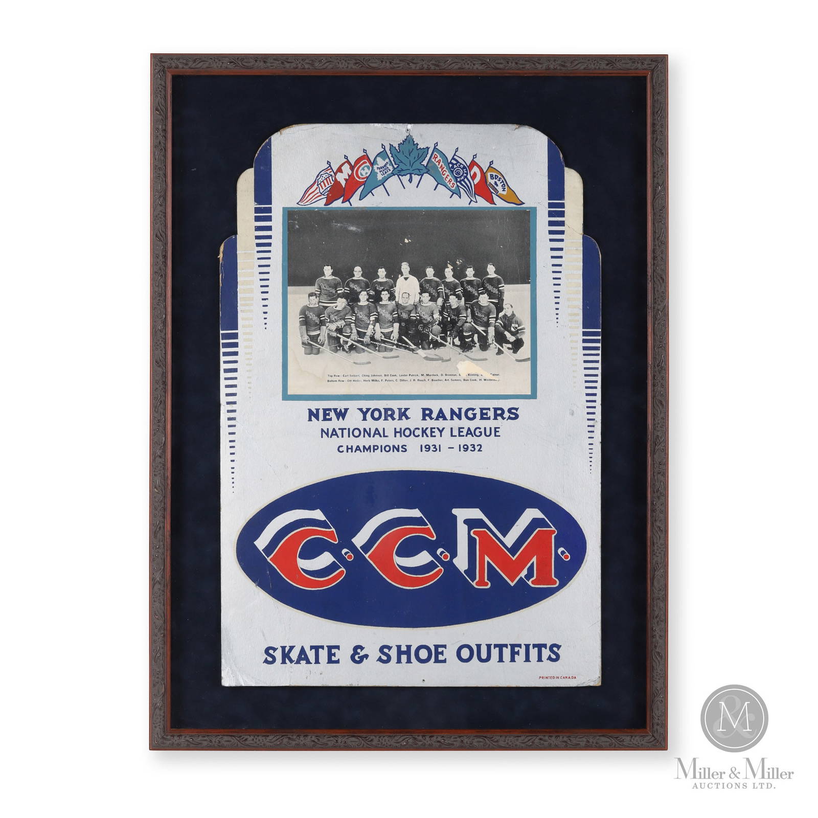 1931-32 Ccm New York Rangers Store Display Auction