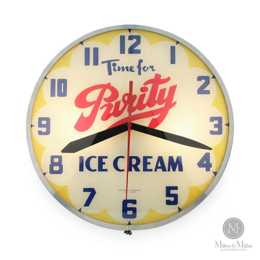 Purity Flour Lighted Clock