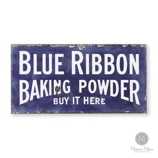 Blue Ribbon Baking Powder Flange Sign
