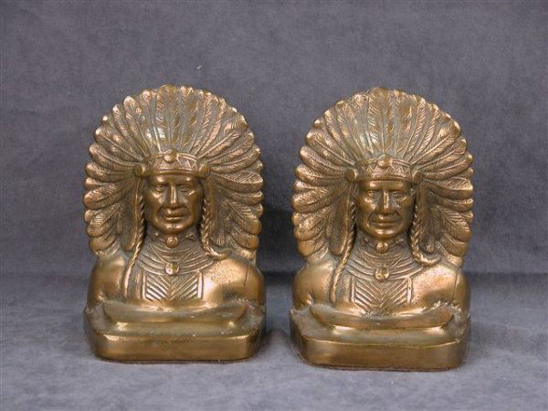 141: SET OF BRASS CAST INDIAN CHEF BOOKENDS