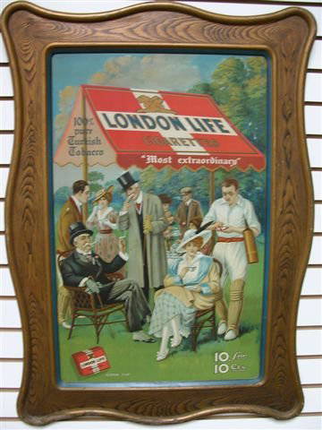 Self Framed "london Life Cigarettes" Tin Sign